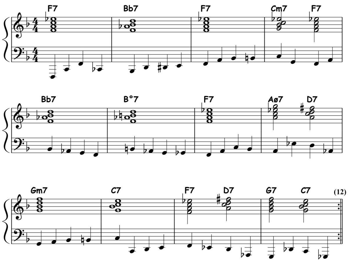 Jazz Piano Practice Tracks: Major 12 Bar Jazz Blues in F (Bass & Drum ...